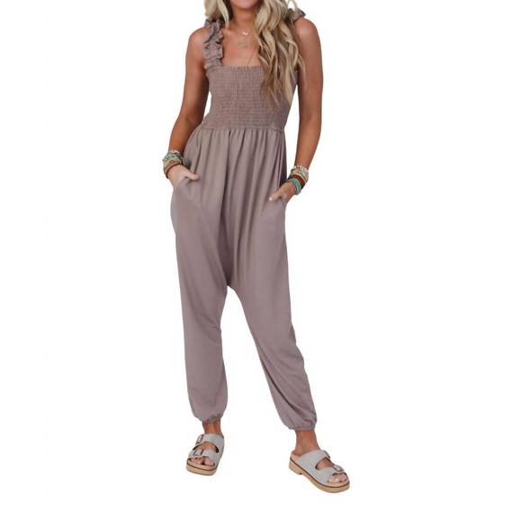 Three Bird Nest | Pants & Jumpsuits | New Three Bird Nest Willow Smocked Harem Jumpsuit In Coco ...